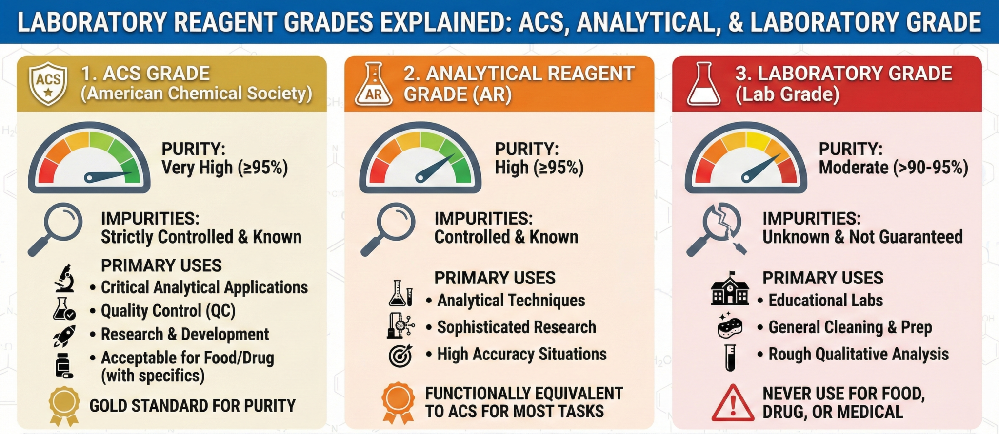 Laboratory Reagent Grades Explained | Analytical & ACS Guide